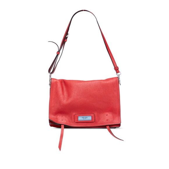Prada | Bags | Prada Red Leather Shoulder Bag | Poshmark